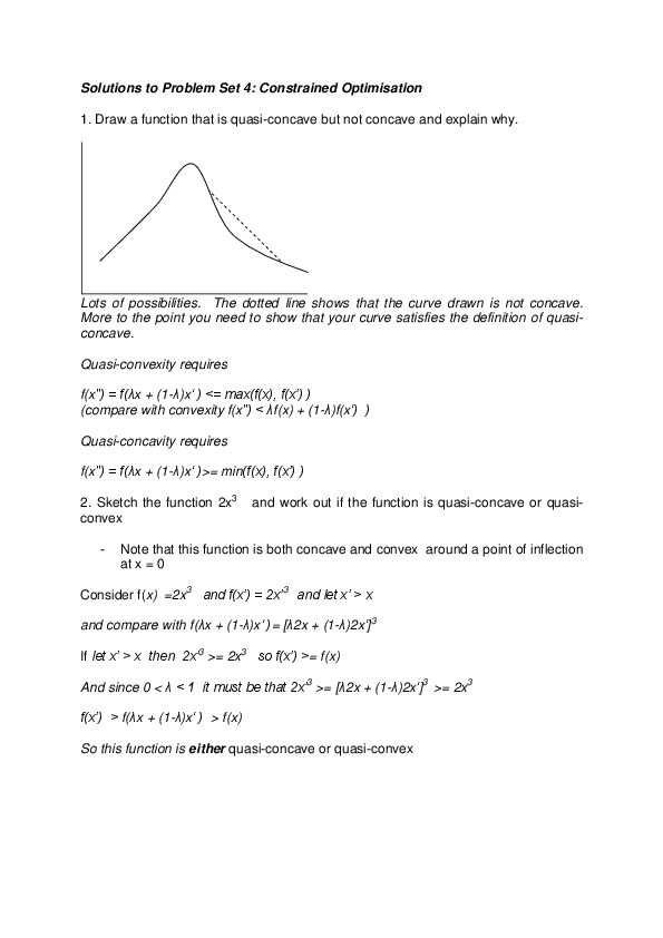 (PDF) Solutions to Problem Set 4: Constrained Optimisation