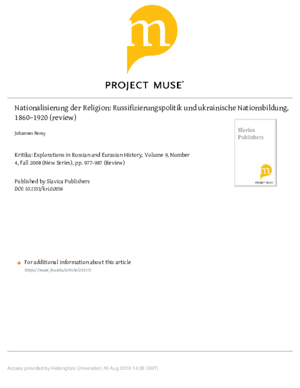 (PDF) Ricarda Vulpius, Nationalisierung der Religion ...