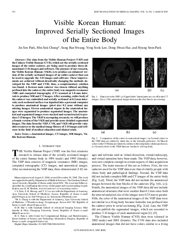 (PDF) Visible Korean Human. Improved Serially Sectioned Images of The ...