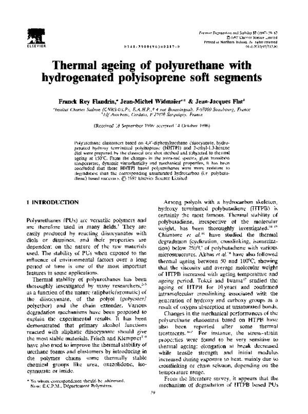(PDF) Thermal ageing of polyurethane with hydrogenated polyisoprene ...