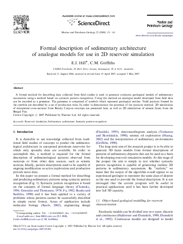 (PDF) Formal description of sedimentary architecture of analogue models ...