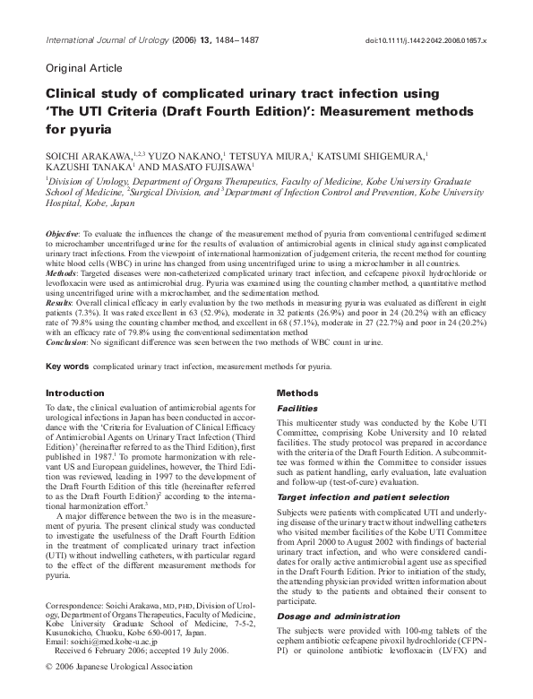 (PDF) Clinical study of complicated urinary tract infection using ‘The ...