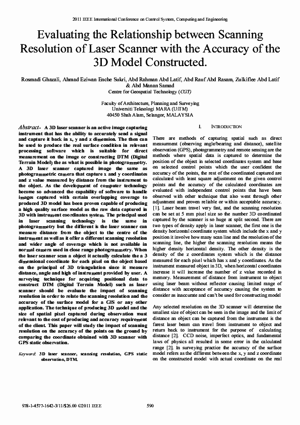 (PDF) Evaluating the relationship between scanning resolution of laser ...