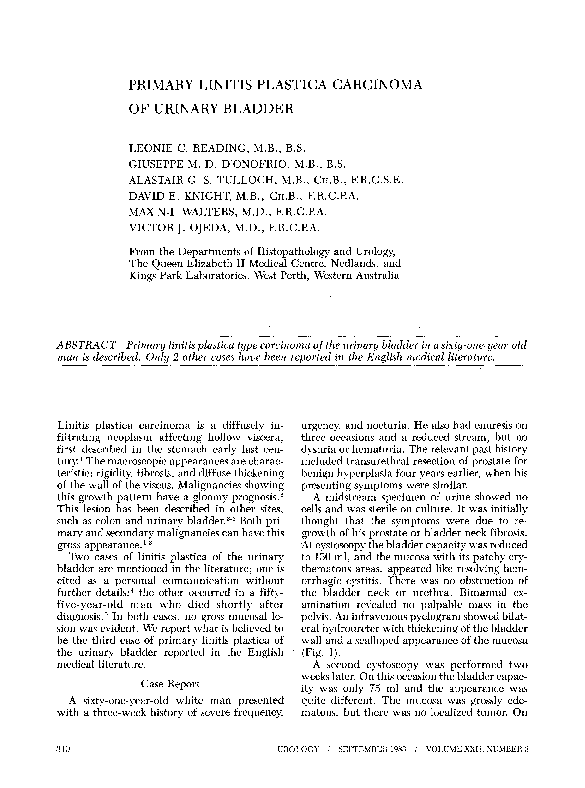 (PDF) Primary linitis plastica carcinoma of urinary bladder