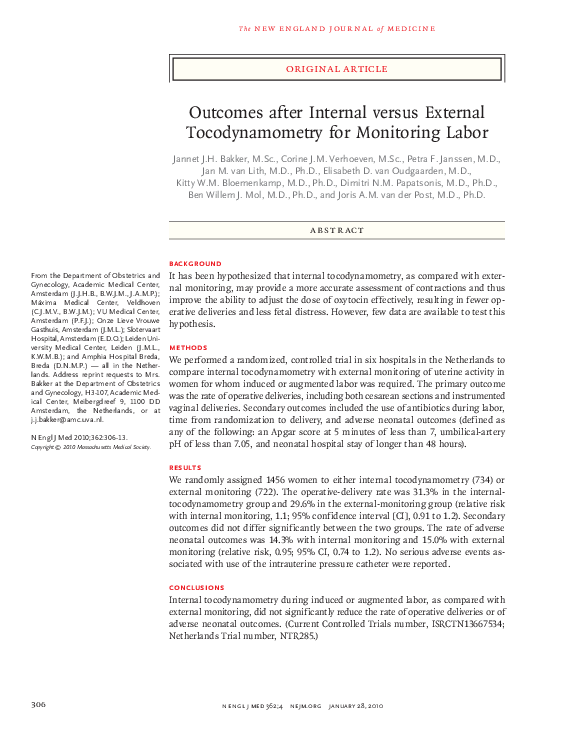 (PDF) Outcomes after internal versus external tocodynamometry for ...