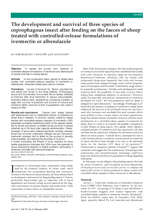 (PDF) The development and survival of three species of coprophagous ...
