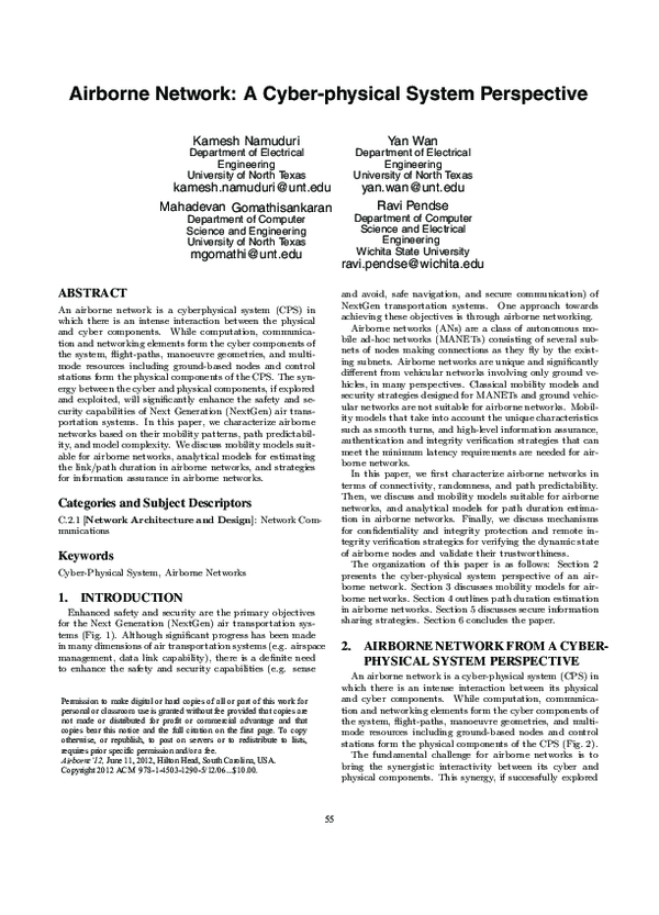 (PDF) Airborne network: a cyber-physical system perspective