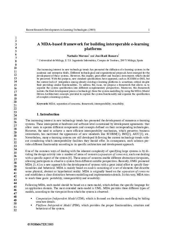 (PDF) A MDA-based framework for building interoperable e-learning platforms