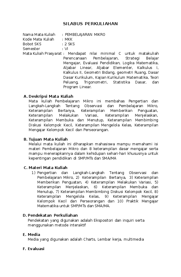 (DOC) Silabus dan SAP Micro Teaching.docx