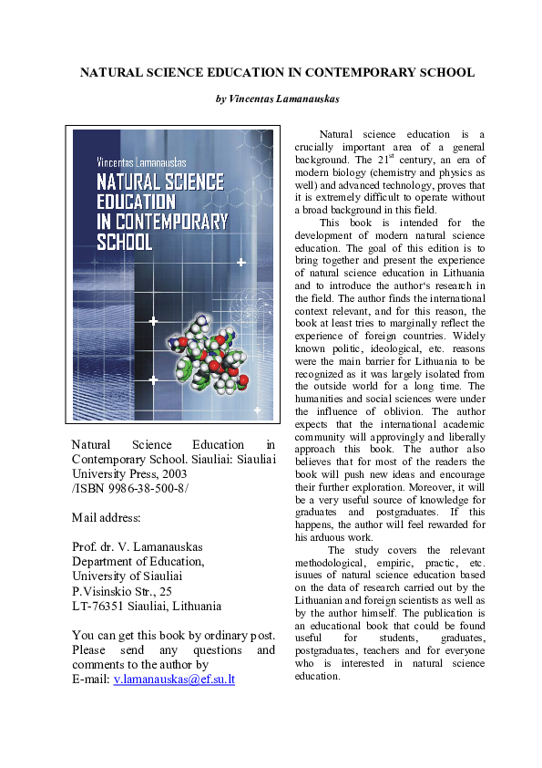 (PDF) NATURAL SCIENCE EDUCATION IN CONTEMPORARY SCHOOL