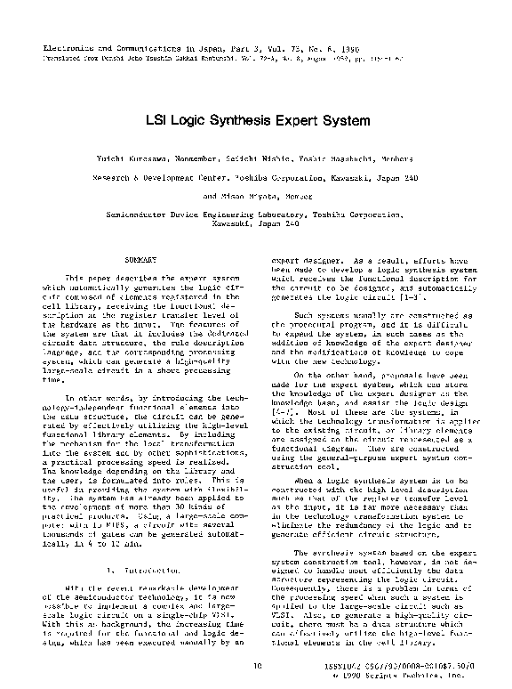 (PDF) LSI logic synthesis expert system