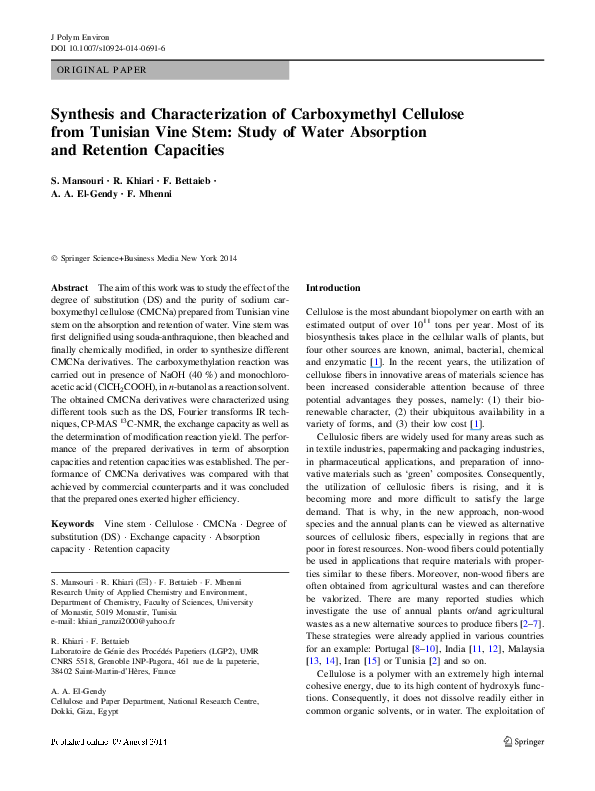 (PDF) Synthesis and characterization of carboxymethyl dextran-coated Mn/Zn ferrite for ...