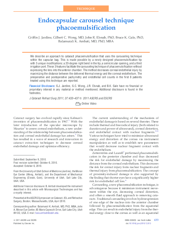 (PDF) Endocapsular carousel technique phacoemulsification