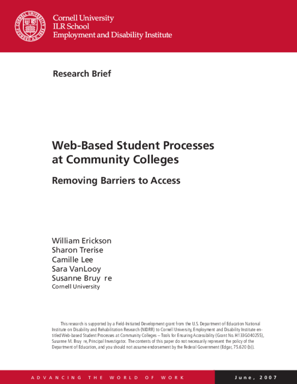 (PDF) Web-Based Student Processes at Community Colleges: Removing ...