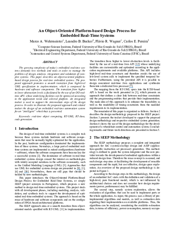 Pdf An Object Oriented Platform Based Design Process For Embedded Real Time Systems