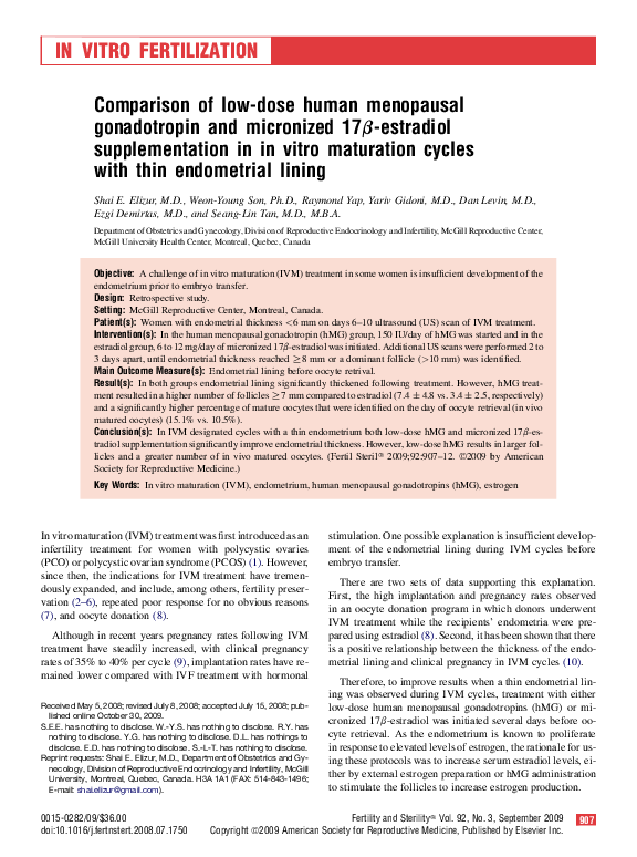 (PDF) Comparison of low-dose human menopausal gonadotropin and ...