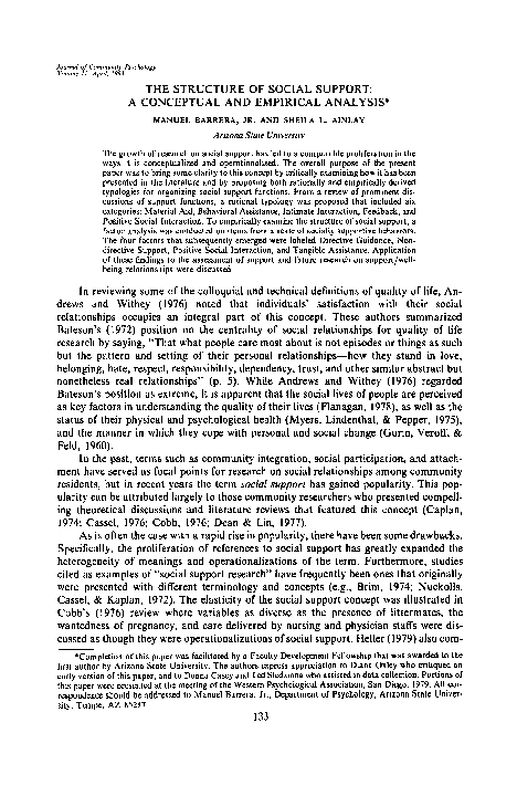 (PDF) The structure of social support: A Conceptual and empirical analysis