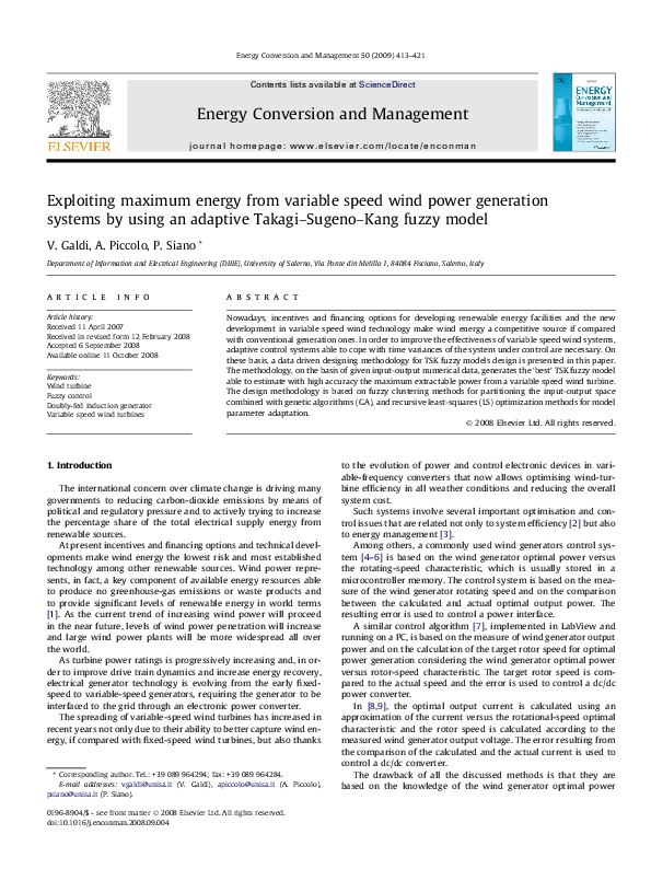 Pdf Exploiting Maximum Energy From Variable Speed Wind Power