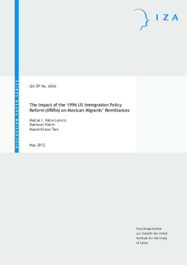 (PDF) The Impact of the 1996 US Immigration Policy Reform (IIRIRA) on ...