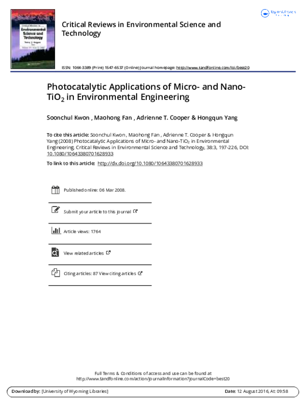 (PDF) Photocatalytic Applications of Micro-and Nano- TiO 2 in ...