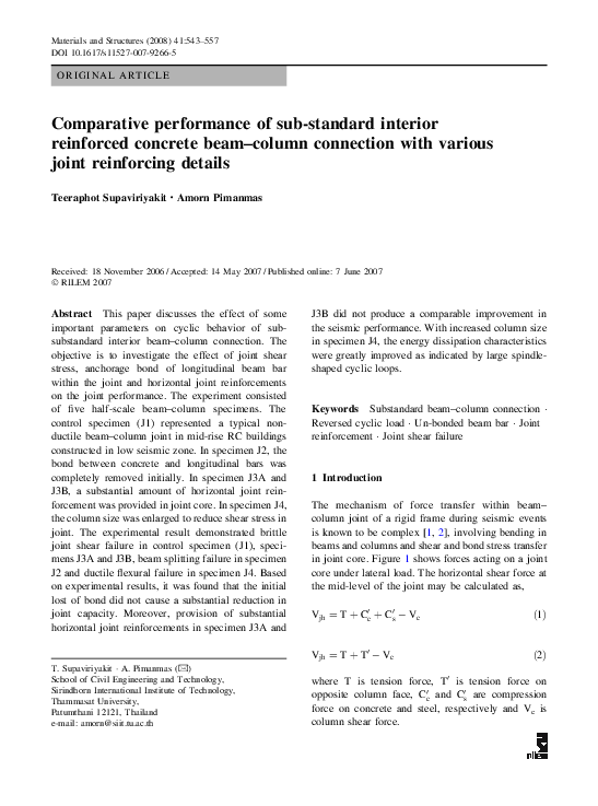 Interior Beam Column Joint - The Best Picture Of Beam
