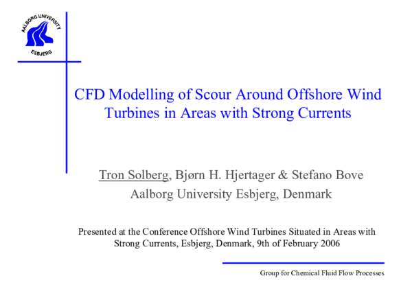 (PDF) CFD Modelling of Scour Around Offshore Wind Turbines in Areas with Strong Currents
