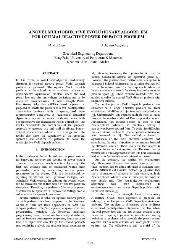 Pdf A Novel Multiobjective Evolutionary Algorithm For Environmental