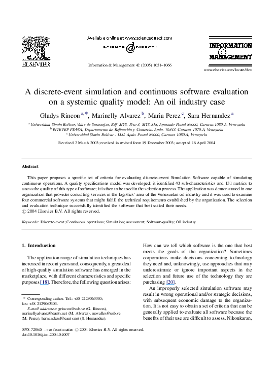 Pdf A Discrete Event Simulation And Continuous Software Evaluation On A Systemic Quality Model