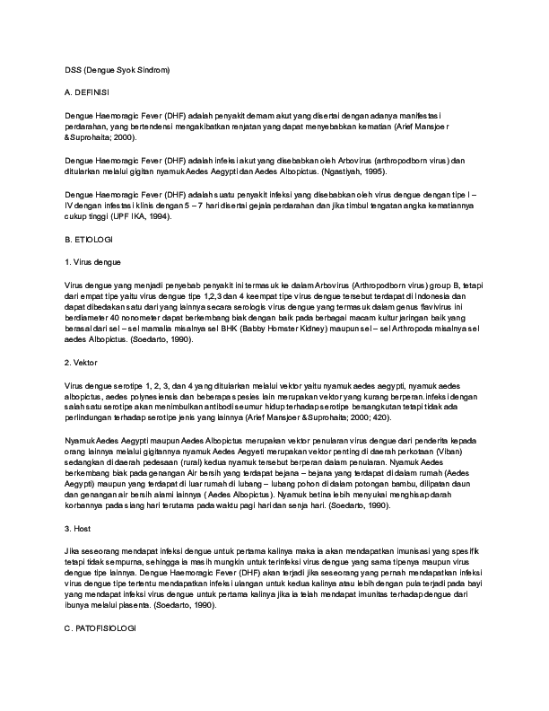 (DOC) DSS (Dengue Syok Sindrom