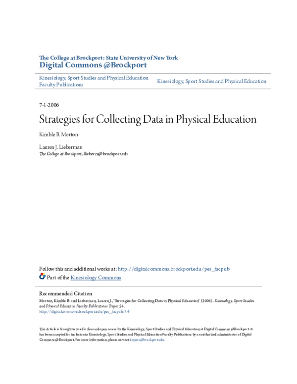 (PDF) Strategies for Collecting Data in Physical Education