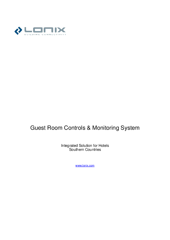 (PDF) Guest Room Controls & Monitoring System Integrated Solution for ...