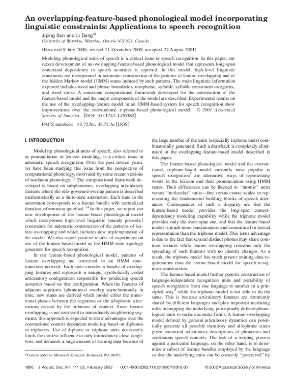 (PDF) An overlapping-feature-based phonological model incorporating linguistic constraints ...