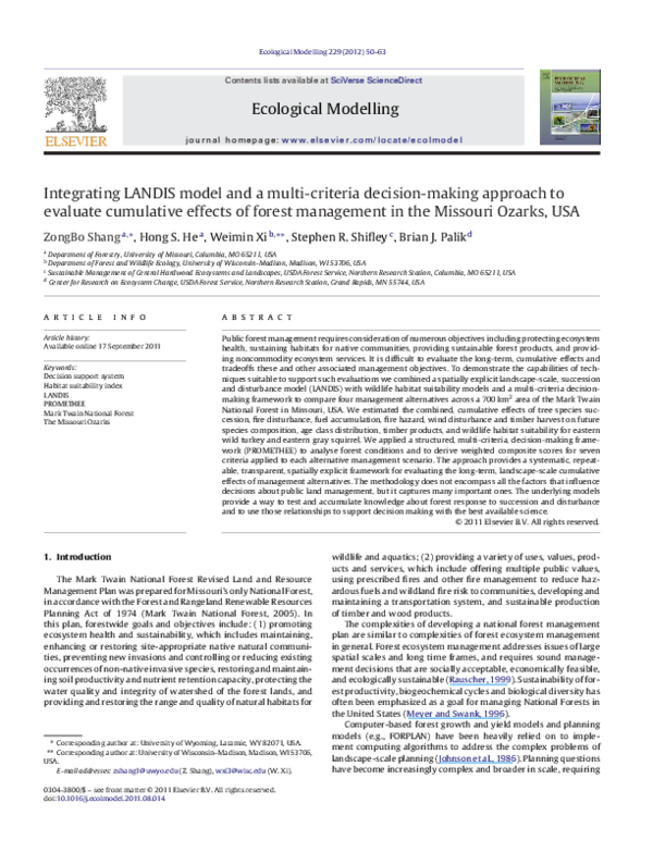 (PDF) Integrating LANDIS model and a multi-criteria decision-making ...
