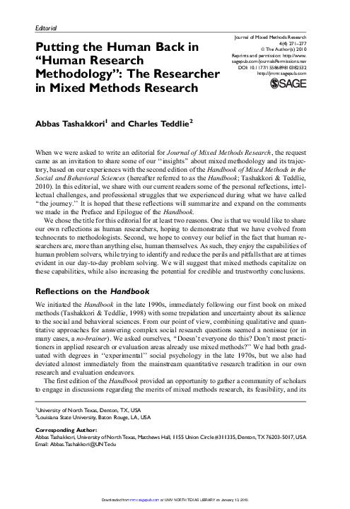 (PDF) Putting the Human Back in ''Human Research Methodology'': The ...