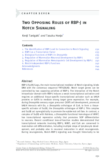 (PDF) Two opposing roles of RBP-J in Notch signaling