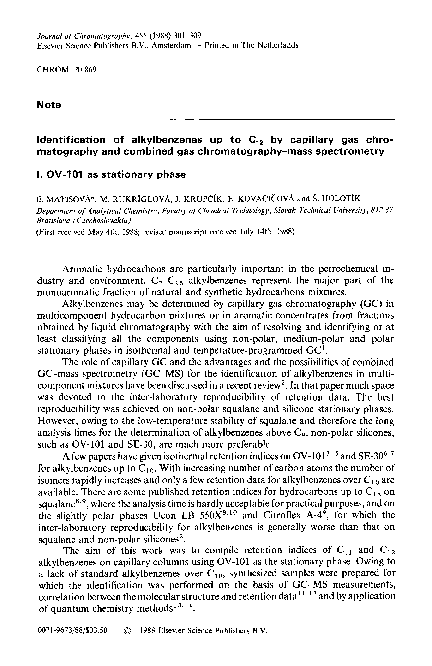 (PDF) Identification of alkylbenzenes up to C12 by capillary gas ...