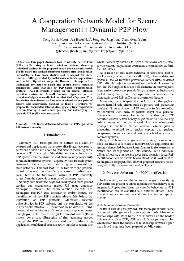 (PDF) A Cooperation Network Model for Secure Management in Dynamic P2P Flow