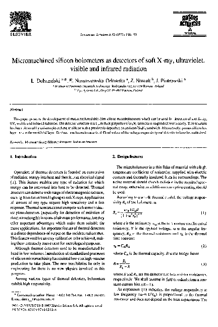 (PDF) Micromachined silicon bolometers as detectors of soft X-ray ...