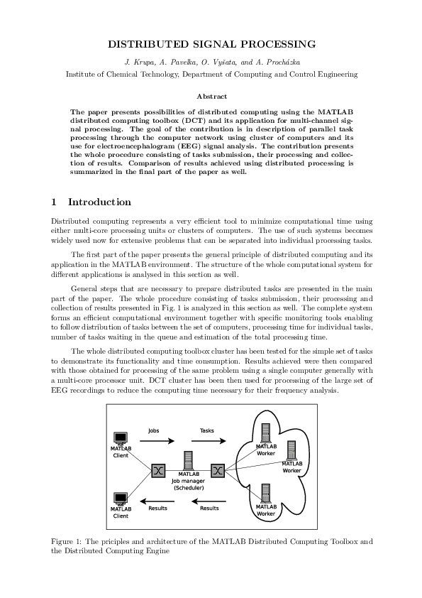 (PDF) Distributed Signal Processing | O. Vysata and A. Pavelka - Academia.edu
