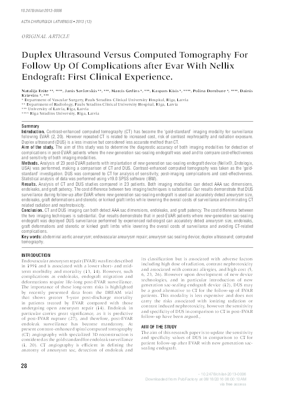 (PDF) Duplex Ultrasound Versus Computed Tomography for Follow Up of ...