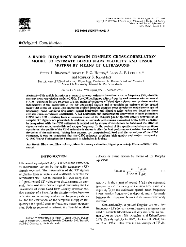 (PDF) A radio frequency domain complex cross-correlation model to ...