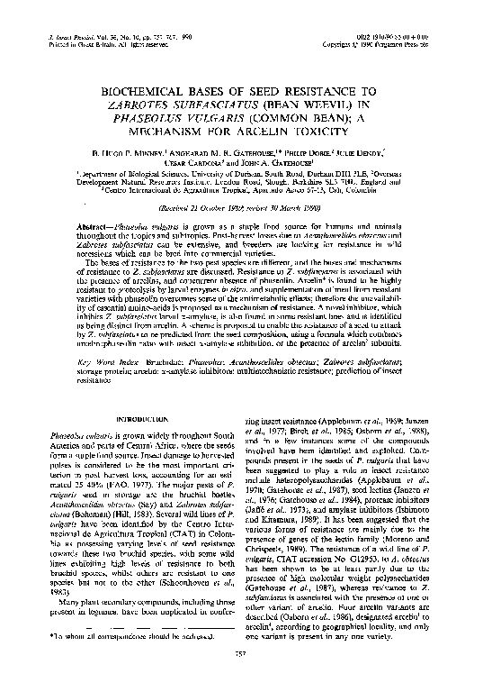 (PDF) Biochemical bases of seed resistance to Zabrotes subfasciatus ...