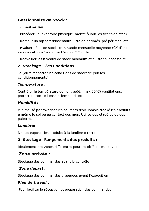 (DOC) Gestionnaire de Stock