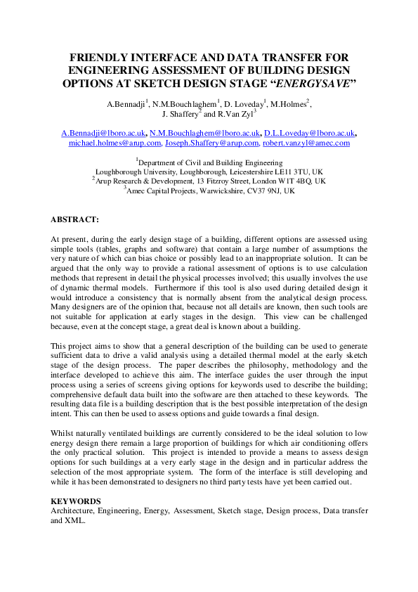 (PDF) Friendly Interface and data transfer for engineering assessment ...