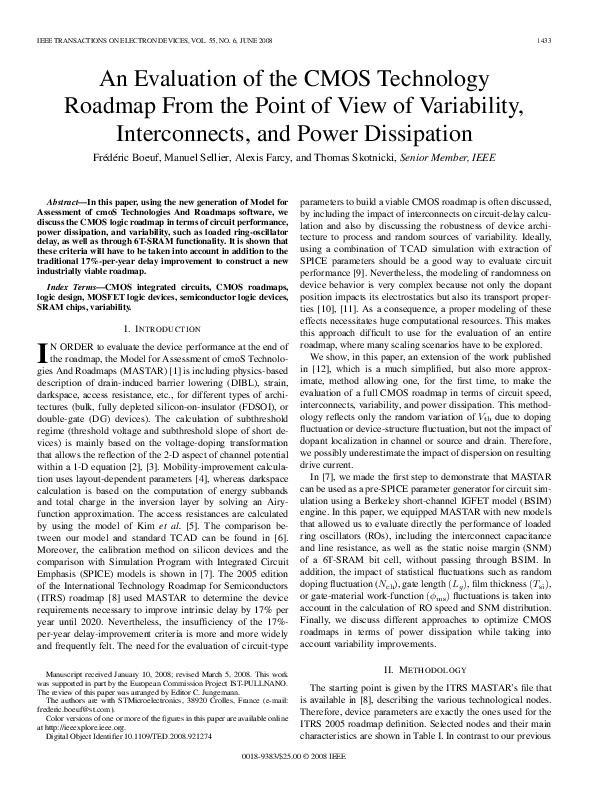 (PDF) An Evaluation of the CMOS Technology Roadmap From the Point of ...