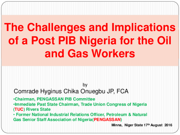 (PDF) The Challenges and Implications of a Post PIB Nigeria for the Oil ...