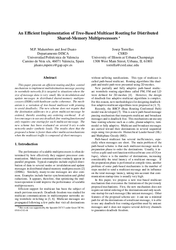 Pdf An Efficient Implementation Of Tree Based Multicast Routing For 7624
