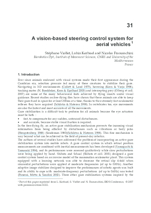 (PDF) A Vision-based Steering Control System for Aerial Vehicles