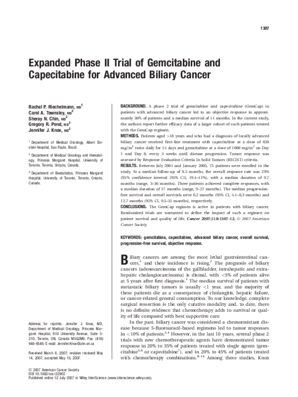 (PDF) Expanded phase II trial of gemcitabine and capecitabine for ...