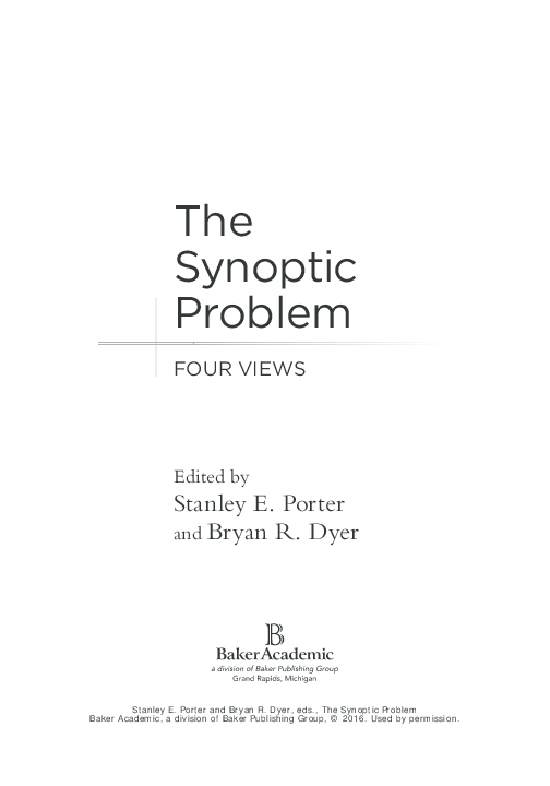 (PDF) The Synoptic Problem: Four Views